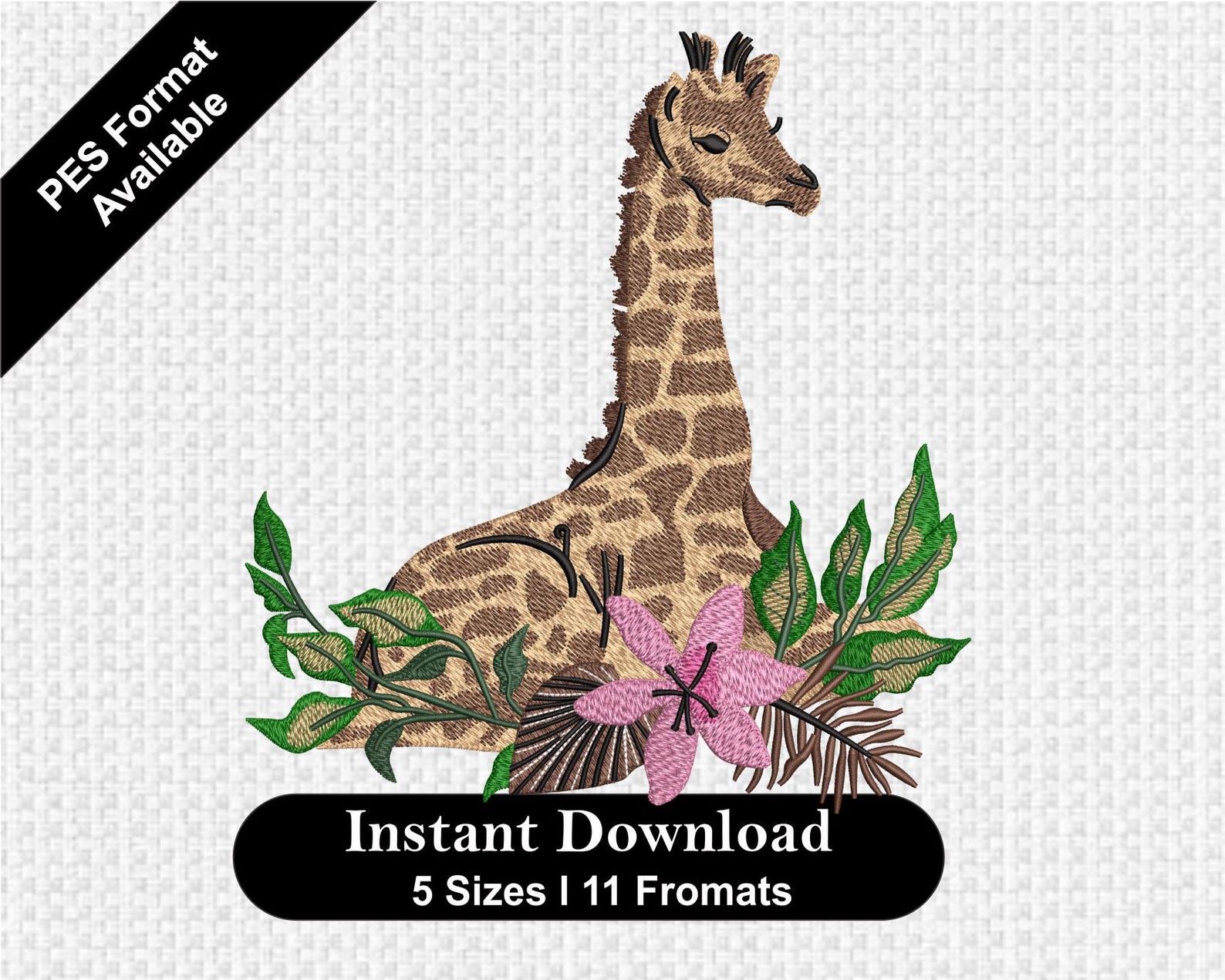 Cute Giraffe Embroidery Designs - Woodland Animals Embroidery Design ...