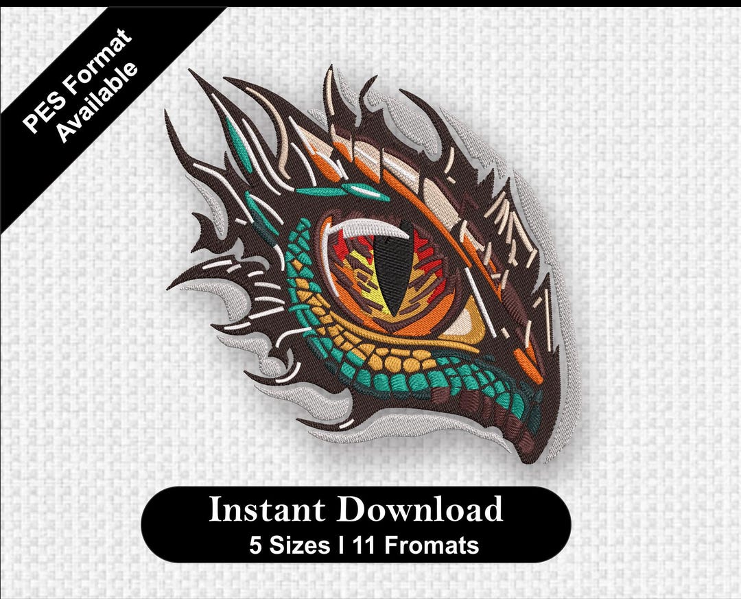 Dragon Eye Machine Embroidery Design: Fantasy PES Pattern (4-8 Inch) - Etsy
