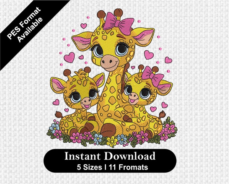 Giraffe Embroidery Design: Woodland Animals Pattern (digital Download ...
