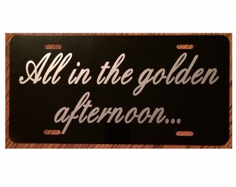 Alice in Wonderland License Plate Lewis Carroll Car Tag Camper - Etsy