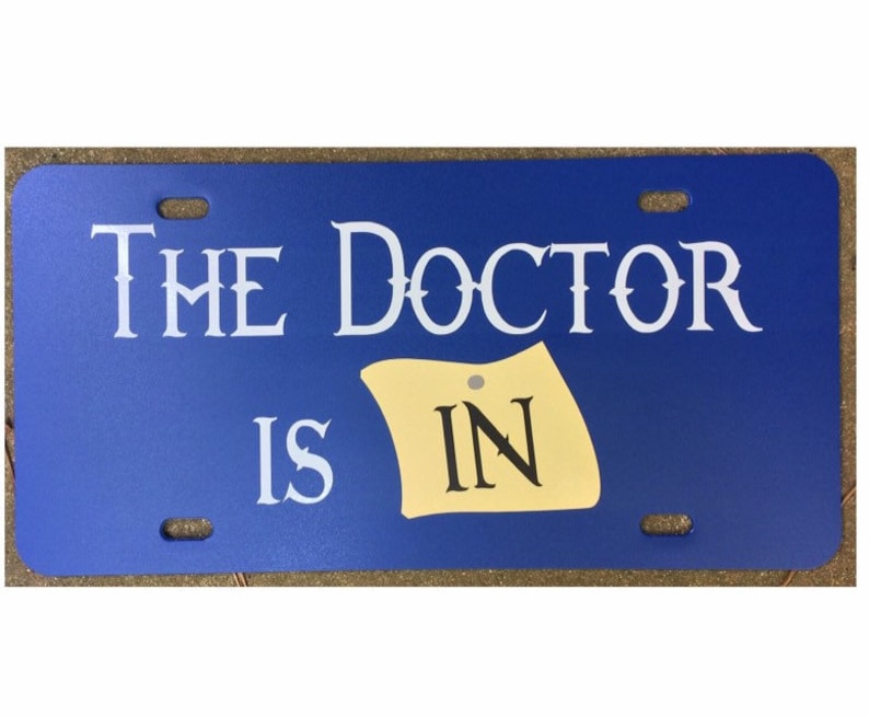Doctor Who License Plate the Doctor is in Car Tag | Etsy