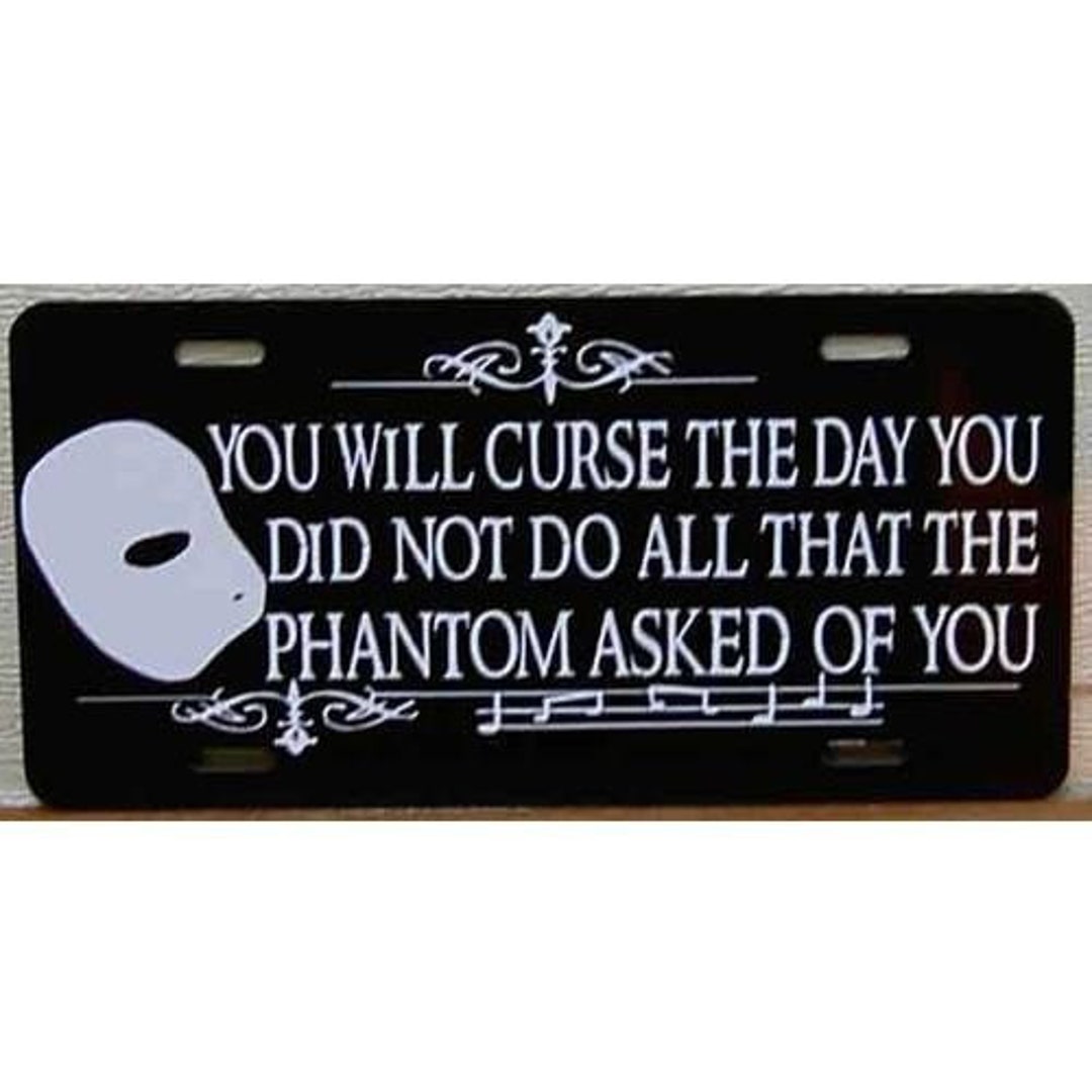 Phantom of the Opera Car Tag / Vanity License Plate - Etsy