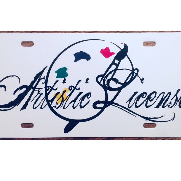 Artistic License Plate - Etsy
