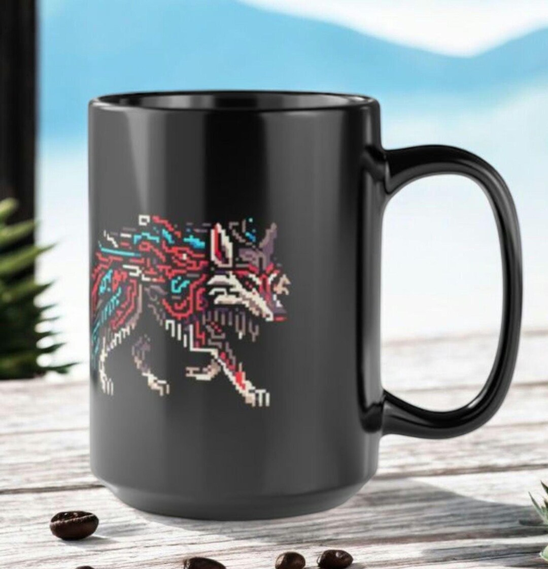 Mystical 8-bit Wolf Mug - Etsy