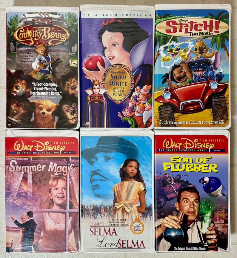Disney Animated/live Action VHS Movies Variety -classics Vintage Retro ...