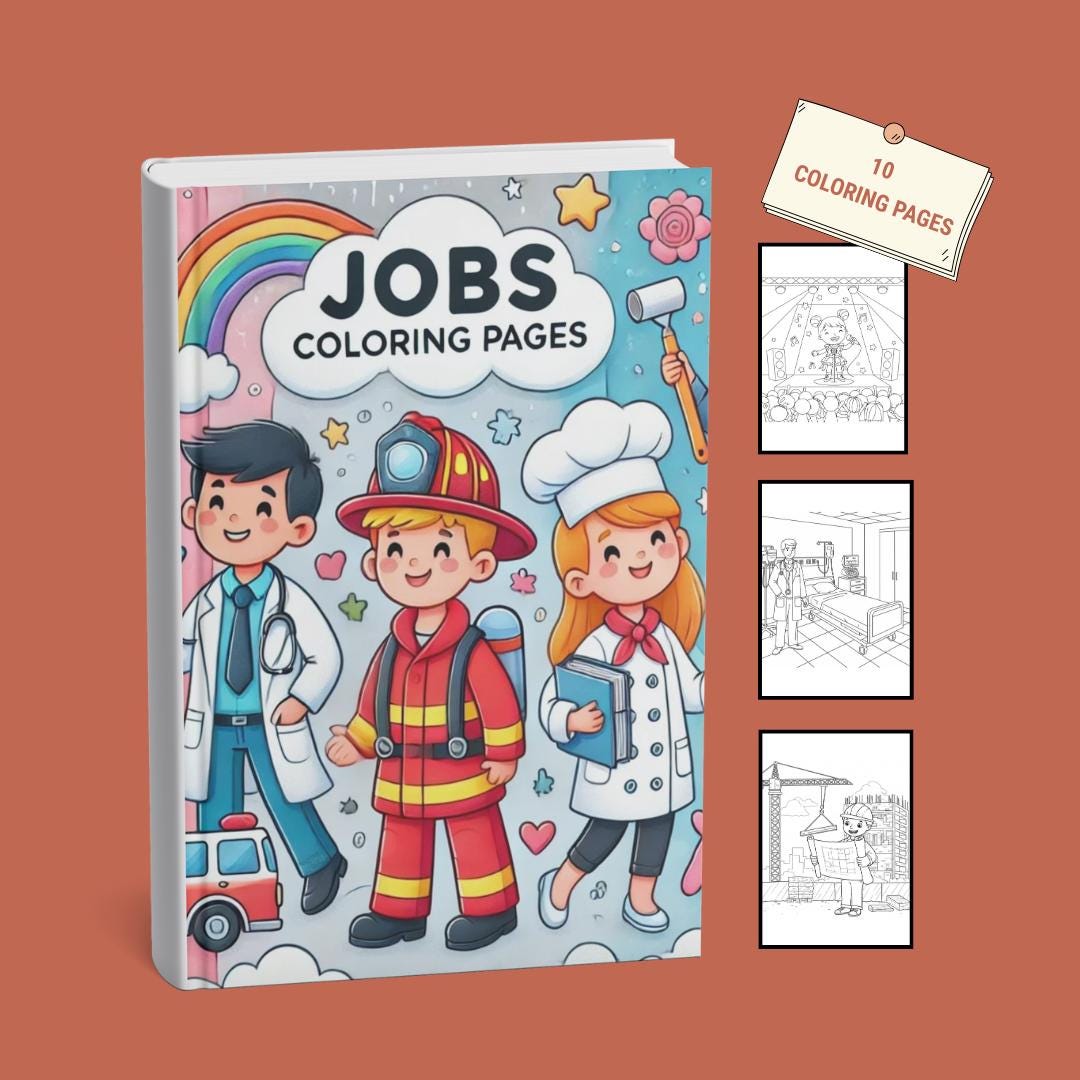 Monocolor Careers Coloring Pages for Kids, Fun and Educational ...