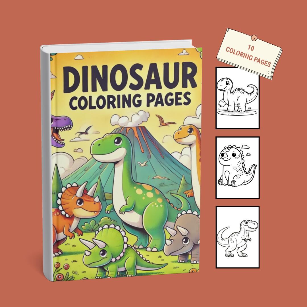 Monocolor Dinosaur Coloring Pages for Kids, Fun and Educational ...
