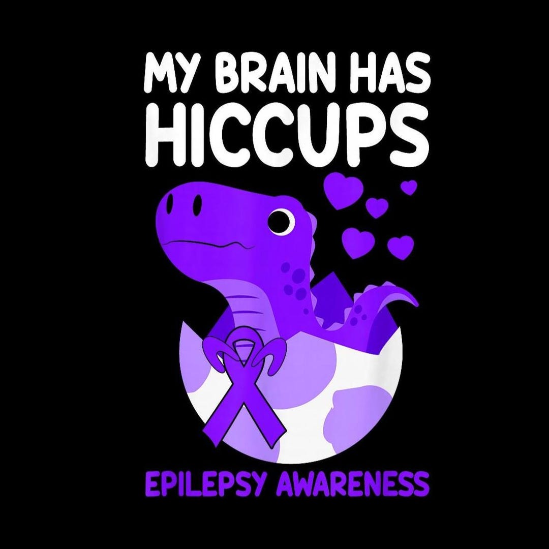 Epilepsy Awareness Dinosaur PNG – My Brain Has Hiccups – Purple Ribbon ...