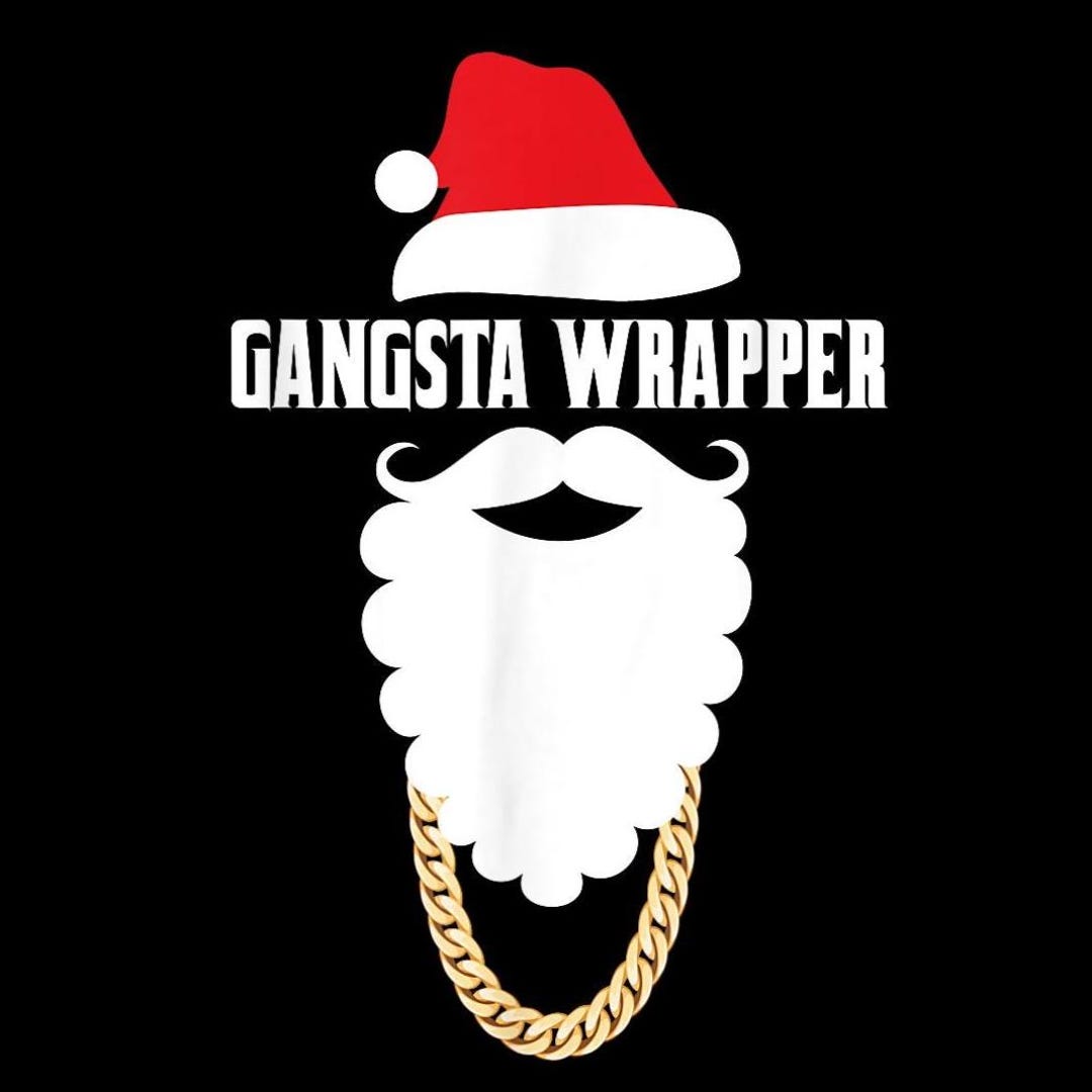 Gangsta Wrapper PNG, Funny Santa Hip Hop Christmas Clipart, Holiday Pun ...