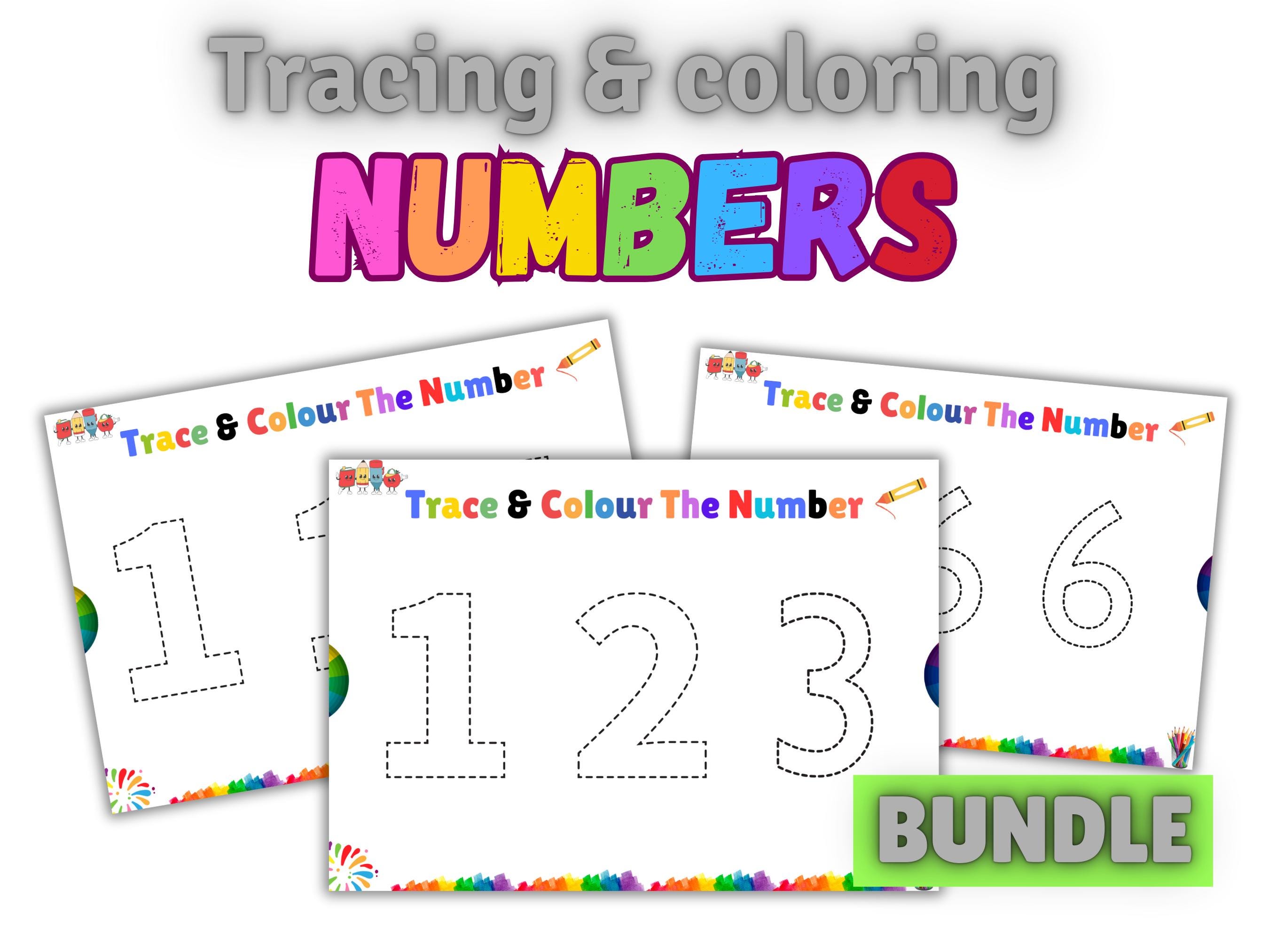Printable Tracing | Coloring Numbers Worksheets for Preschool ...