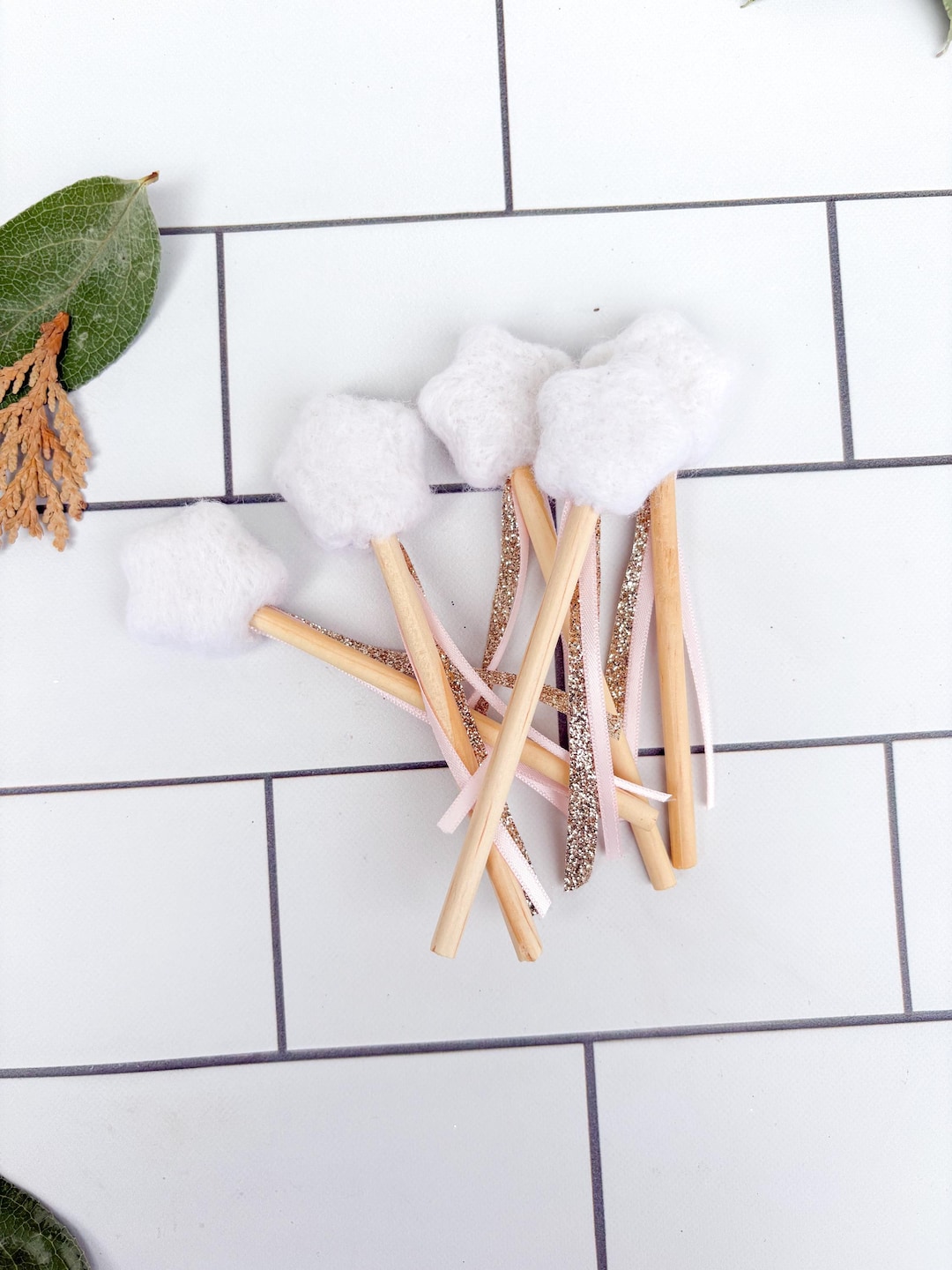 Magical Mini Tooth Fairy Wand: Felt Star, Gold Sparkle Ribbon for ...