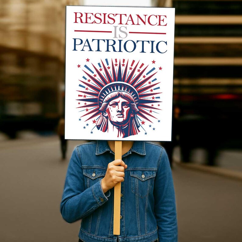 Resist Protest Sign Printable: Resistance is Patriotic Political Poster ...