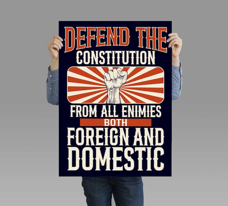 Resist Protest Sign: Defend the Constitution Political Poster (digital ...