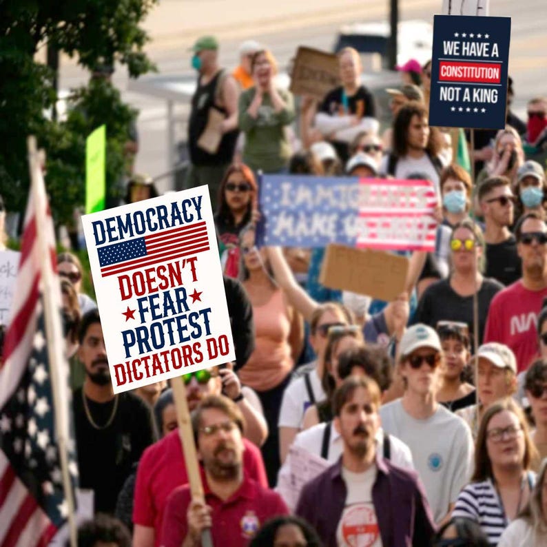 Resist Protest Sign Printable: Democracy Poster (digital Download, 7 ...