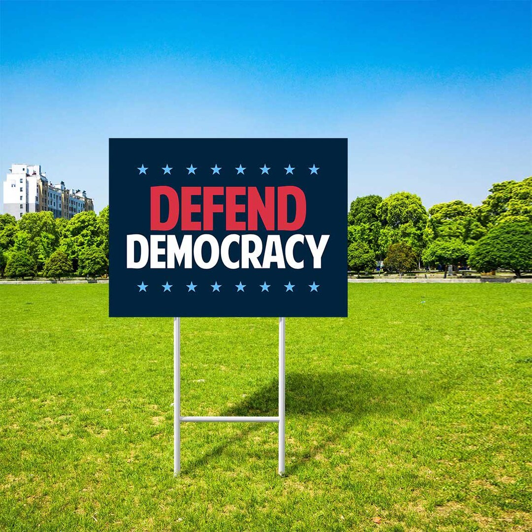 Defend Democracy Yard Sign Printable (digital Download , 2 Sizes ) - Etsy