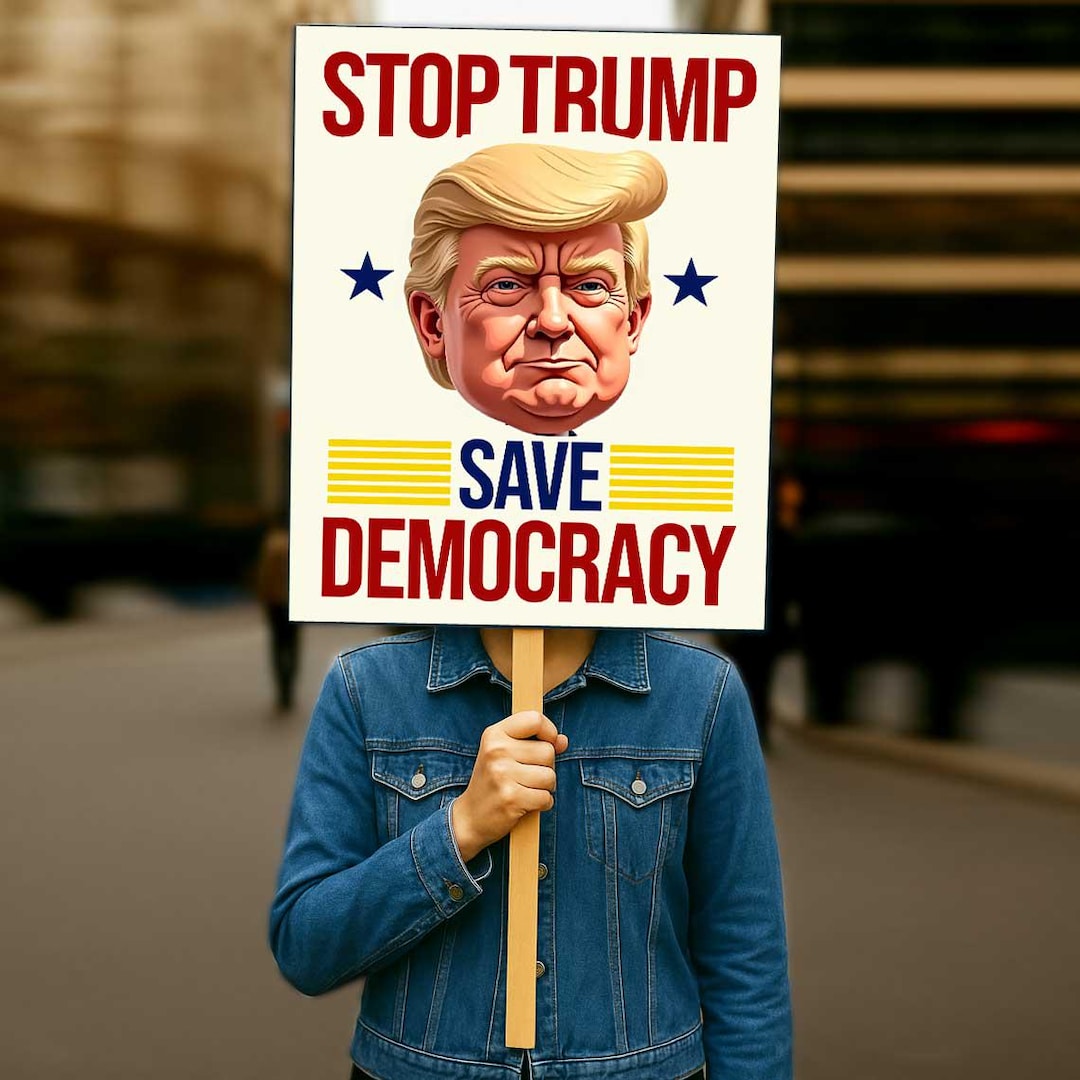 Resist Protest Sign Printable: Stop Trump Save Democracy Poster ...