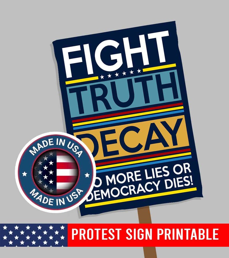 Resist Protest Sign Printable: Fight Truth Decay Poster (digital ...