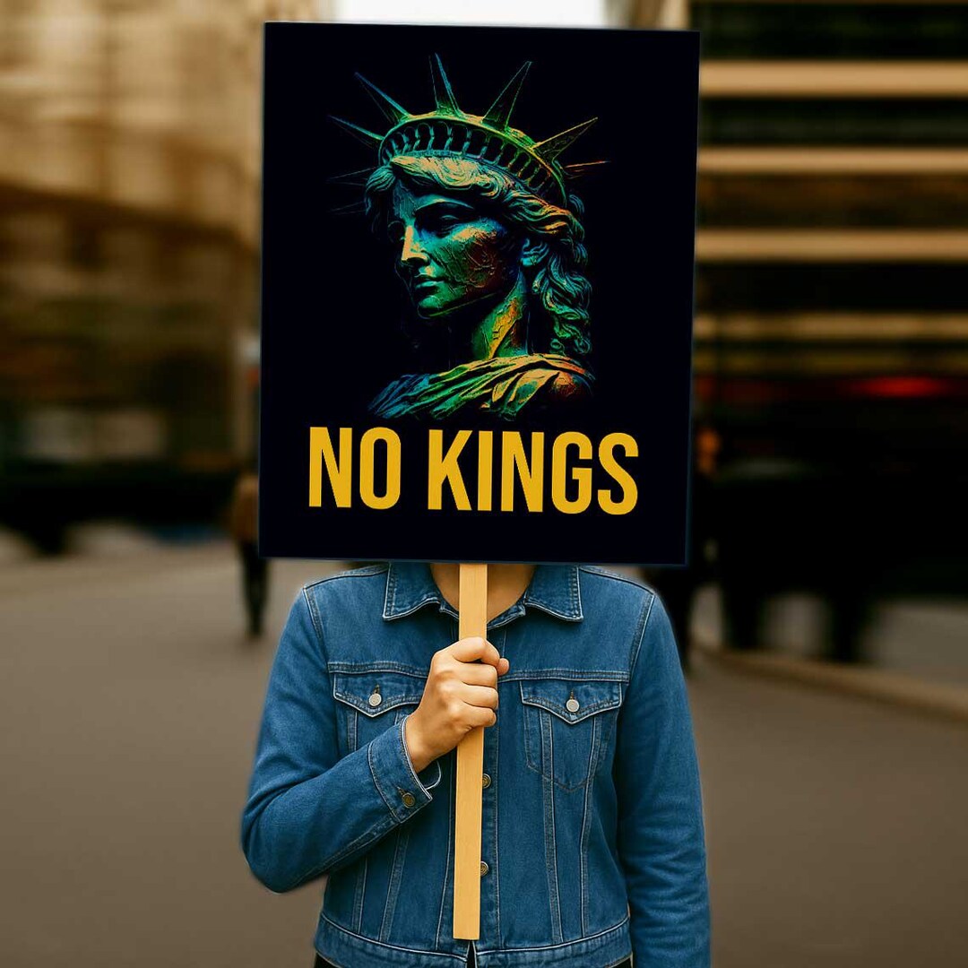 Resist Protest Sign: No Kings Liberty Political Poster (digital ...