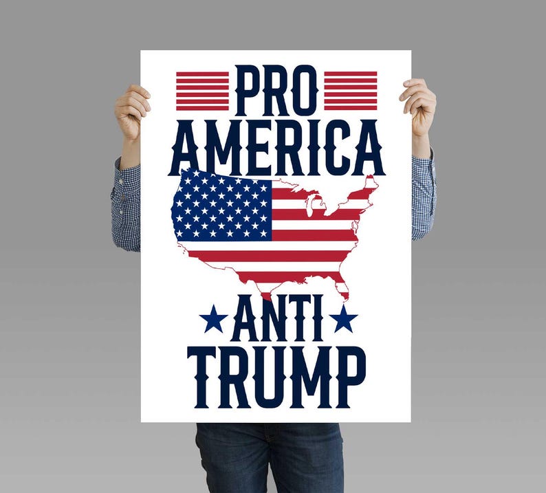 Resist Protest Sign Printable: Pro America Anti Trump Poster (digital ...