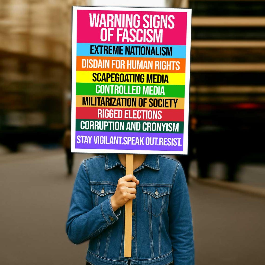Warning Signs of Fascism Protest Sign Printable, Political Poster (7 ...