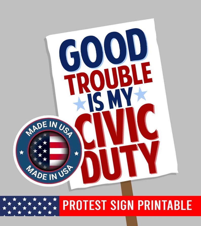Good Trouble Protest Sign Printable: Activist Poster (digital Download ...