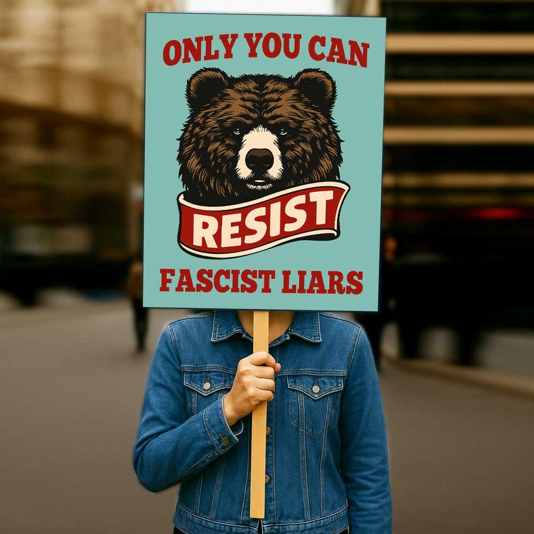Anti Fascism, Protest Poster Sign, Democracy, Political Satire, Resist ...