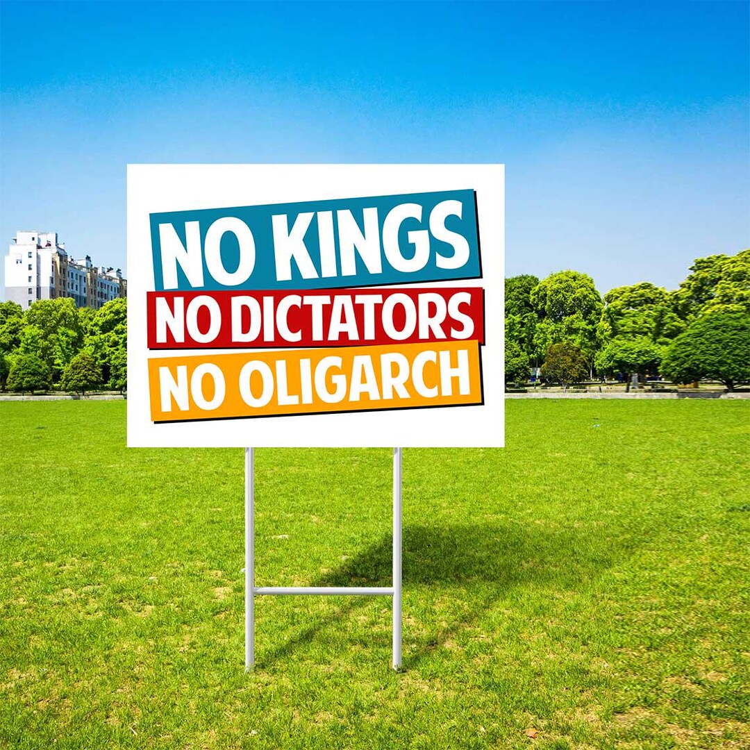 No Kings No Dictators Yard Sign Printable (digital Download , 2 Sizes ...