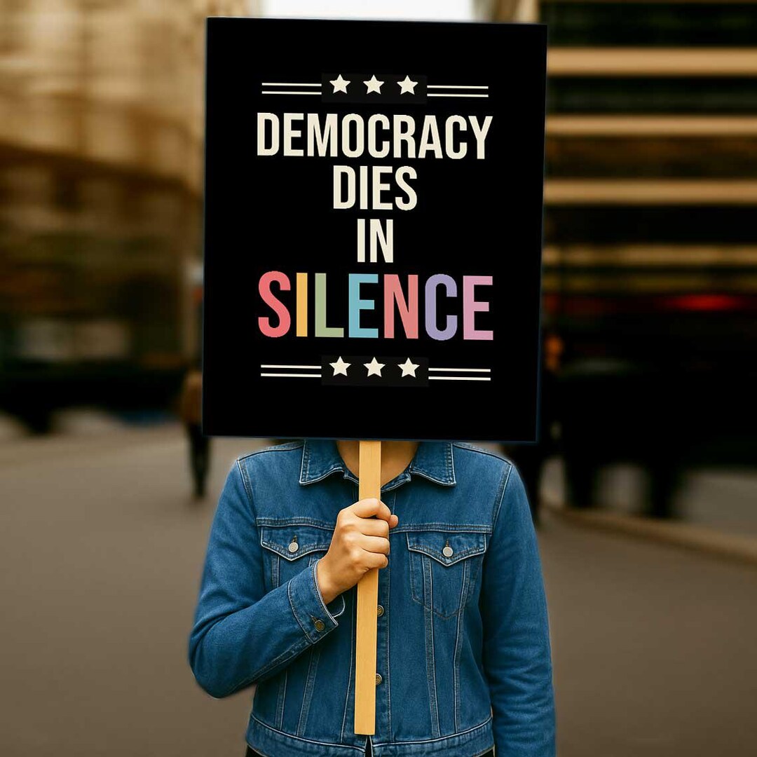Resist Protest Sign Printable: Democracy Dies in Silence Poster ...