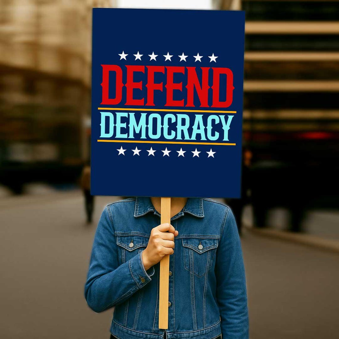 Defend Democracy Protest Sign Printable: Political Humor Poster (7 ...