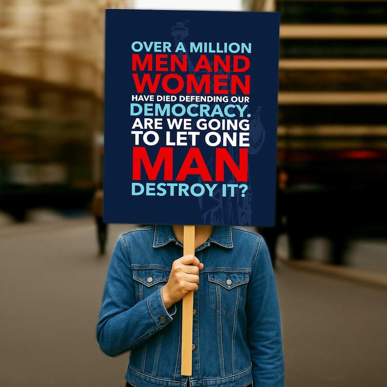 Resist Protest Sign Printable: Save Democracy Political Poster (digital ...