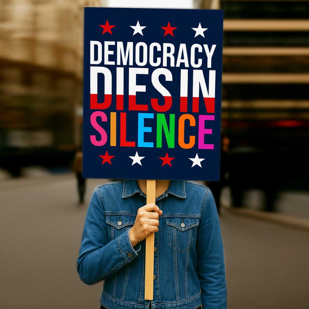 Resist Protest Sign Printable: Democracy Dies in Silence (digital ...