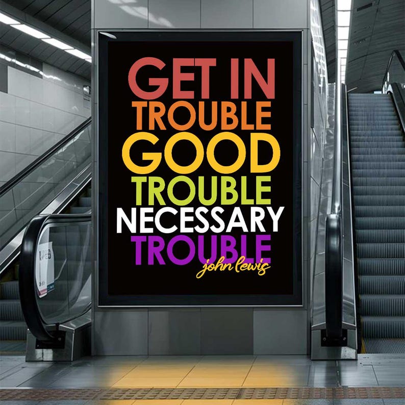 Get in Trouble Protest Sign: Patriotic Printable Poster (digital ...