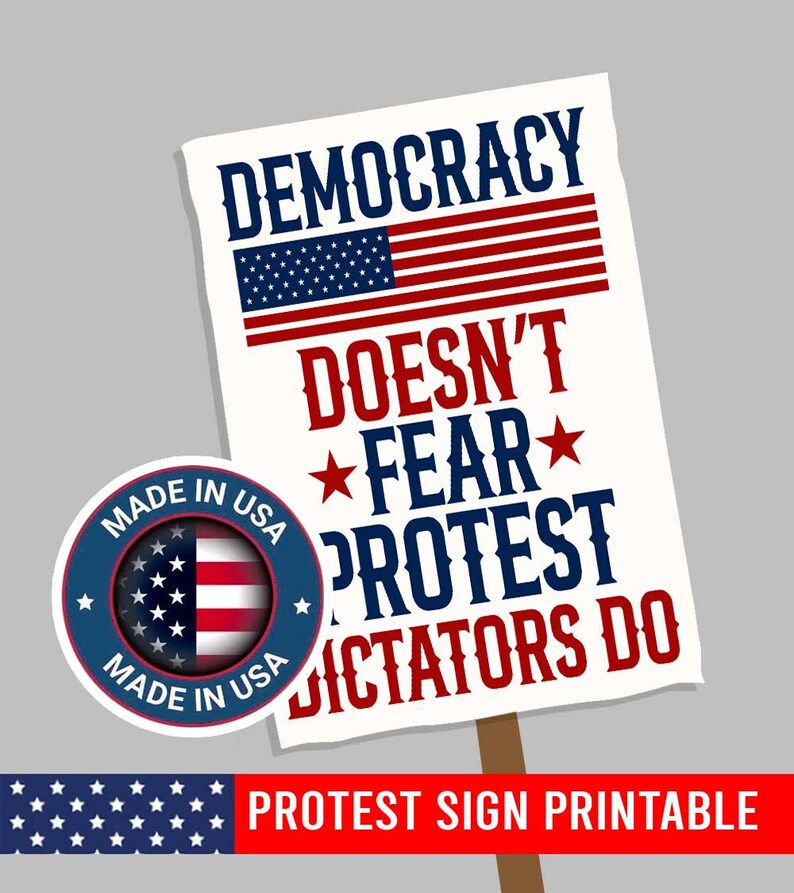 Resist Protest Sign Printable: Democracy Poster (digital Download, 7 ...