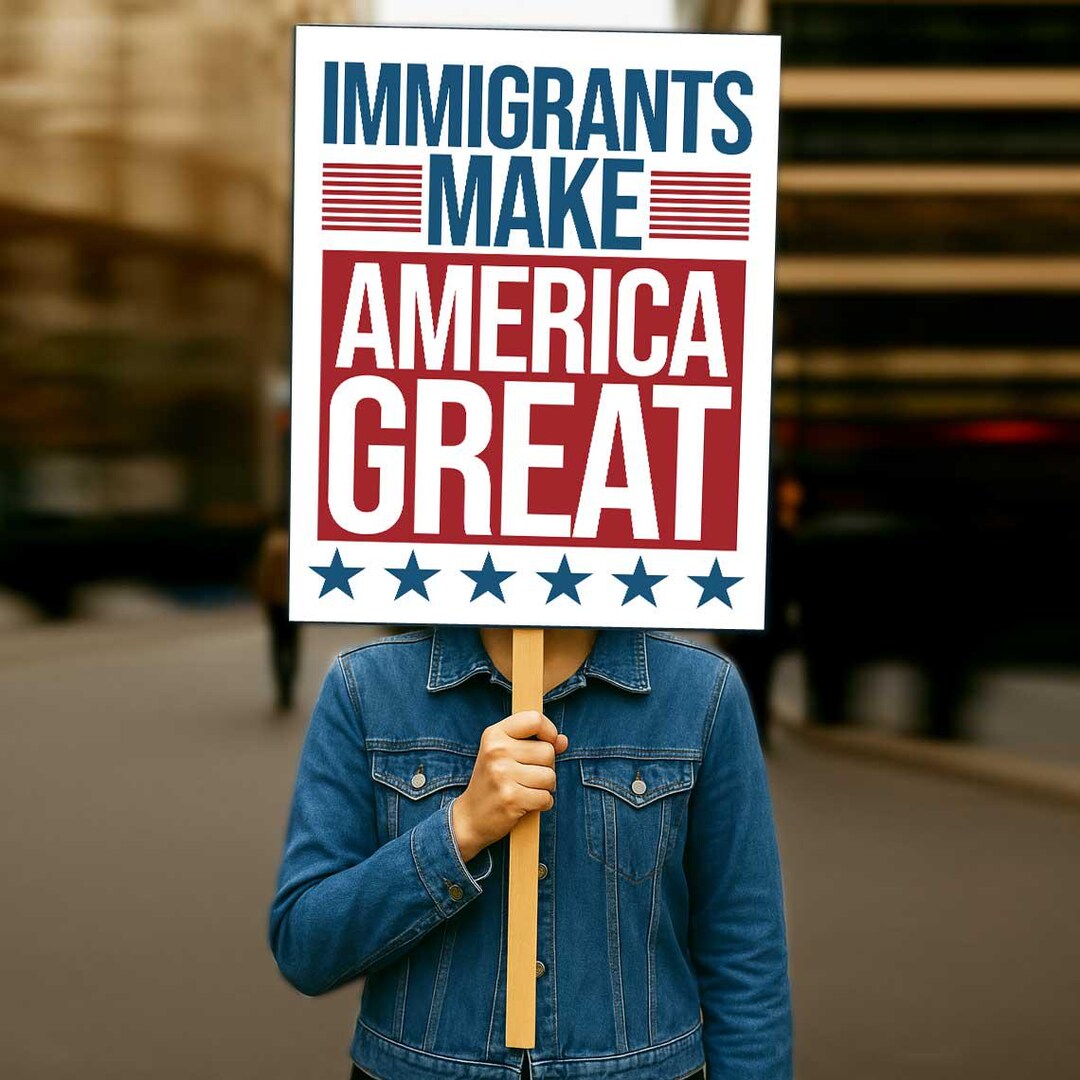Immigrants Make America Remarkable Poster: Political Sign (digital ...