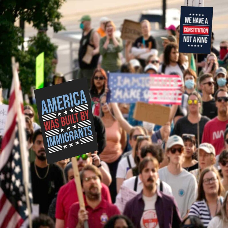 Immigrant Rights Protest Sign: America Was Built by Immigrants Poster ...