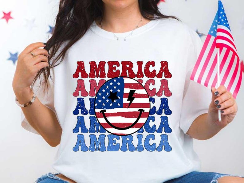 America Smiley Face, American Flag Png, American Flag Svg, July 4th Svg ...