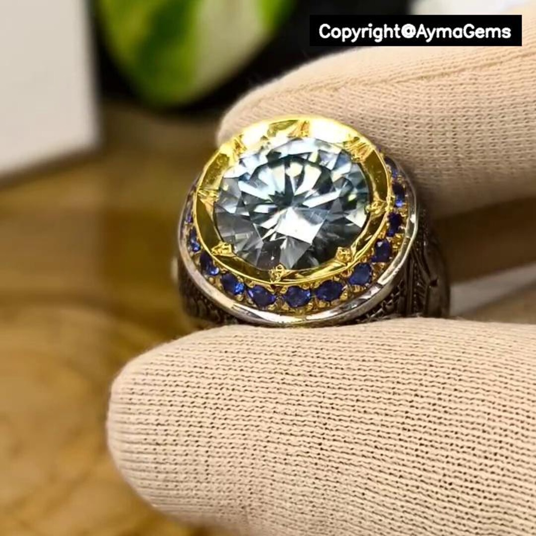 Original Moissanite 10 Carats Ring Brilliant Moissanite 925 Sterling ...