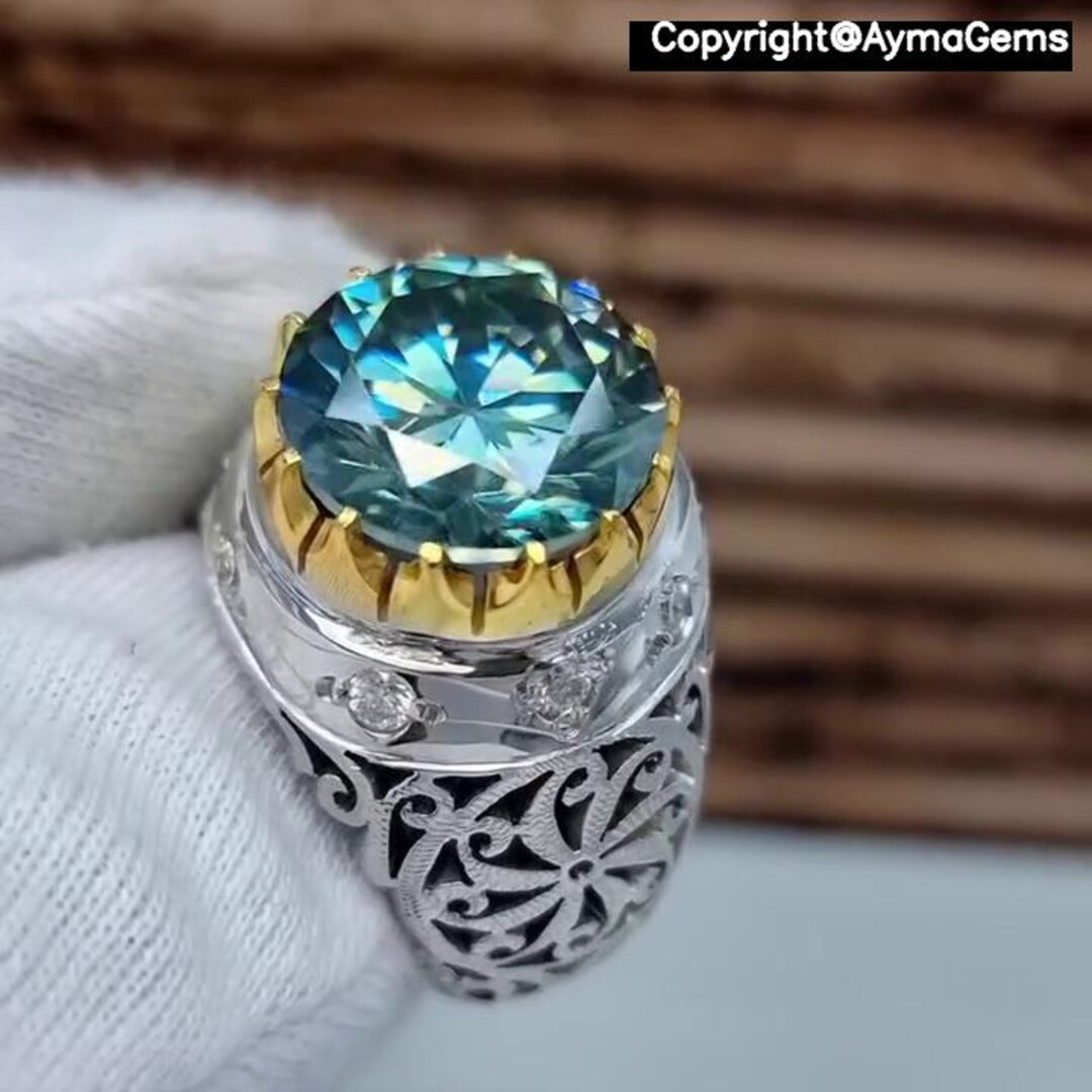 8 Carats Original Moissanite Ring - Brilliant White Moissanite Stone ...