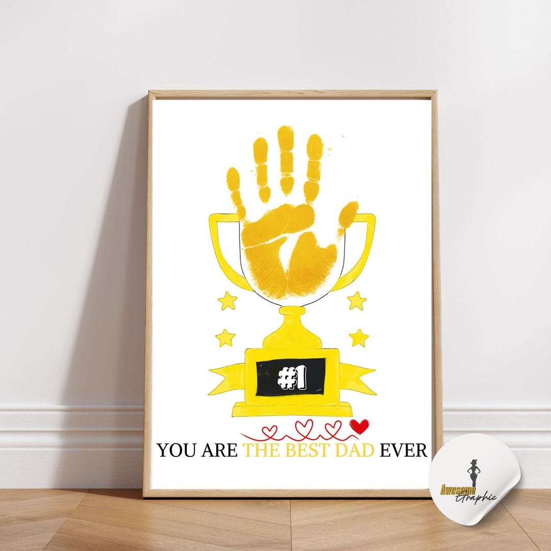 Trophy Handprint Art Craft, Father's Day Gift, for Dad, From Kids, the ...