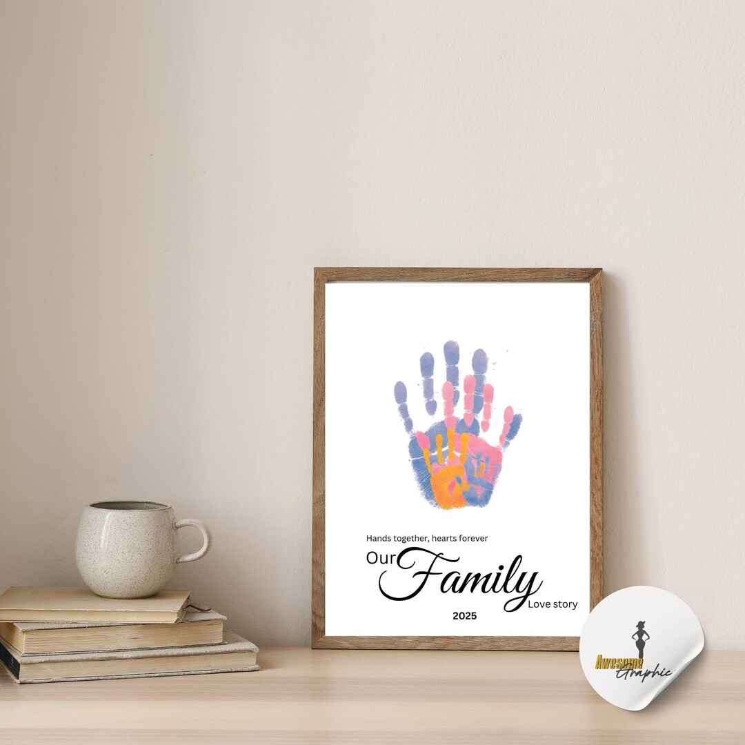2025 Family Handprint, Handprint Art, Footprint Art Craft, Memory Decor ...
