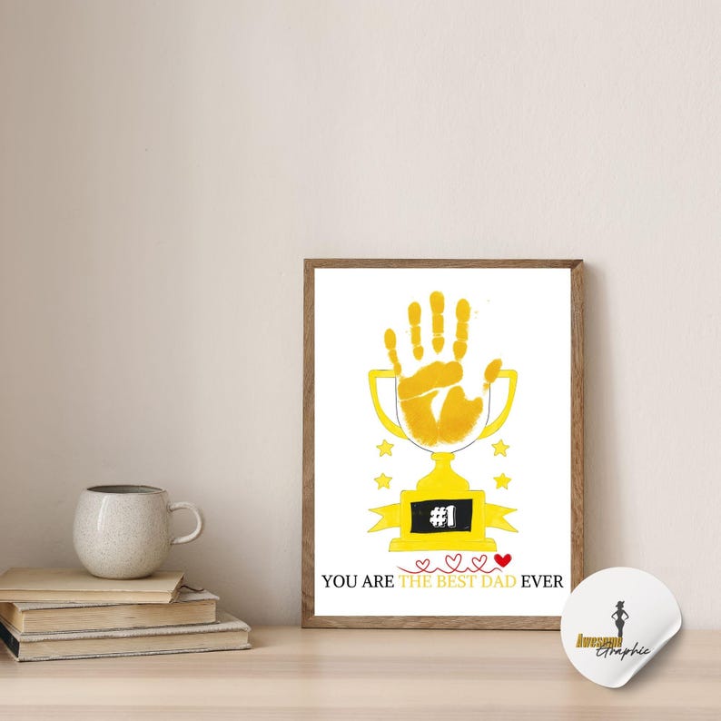 Trophy Handprint Art Craft, Father's Day Gift, for Dad, From Kids, the ...