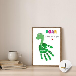 Dinosaur Handprint Craft, Dinosaur Father's Handprint Art, Dinosaur ...