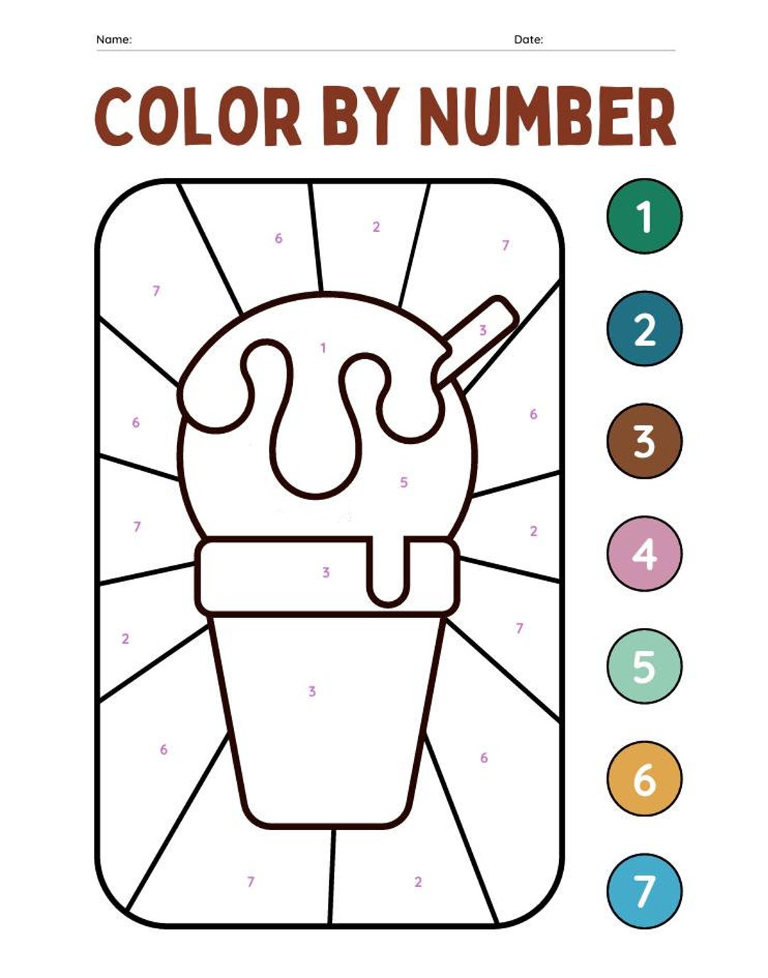 Ice Cream Color by Number! - Etsy