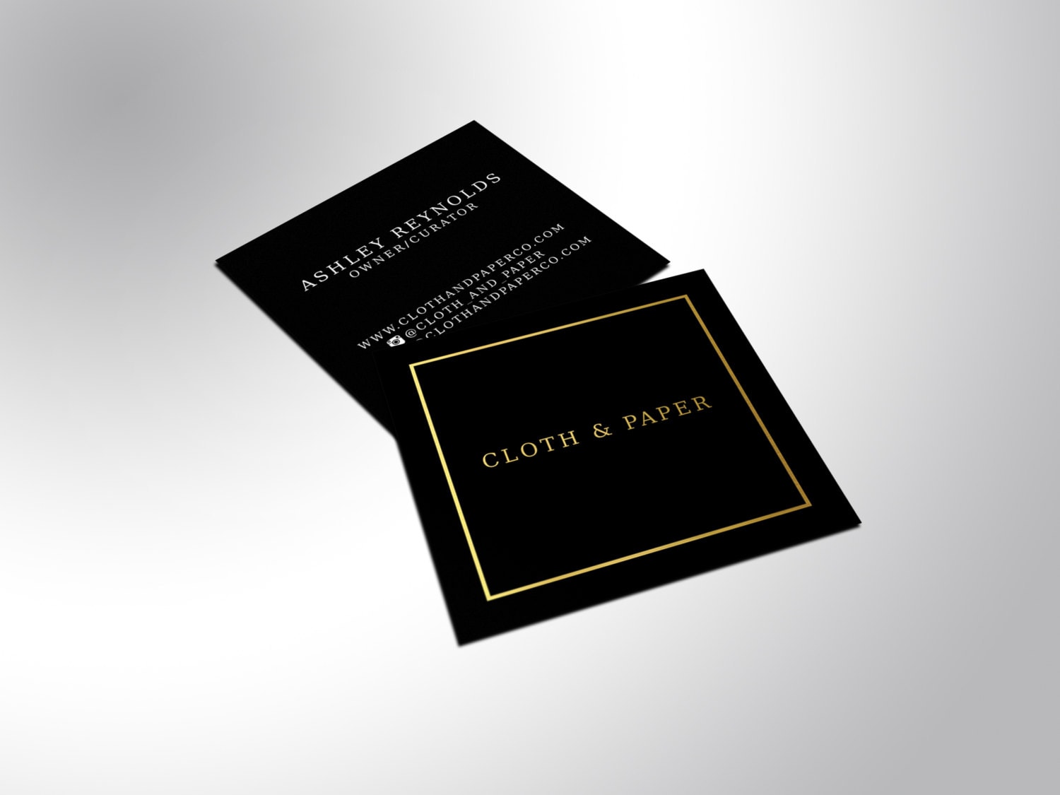 Square Business Cards with Gold Foil and Silk Laminate finish | Etsy