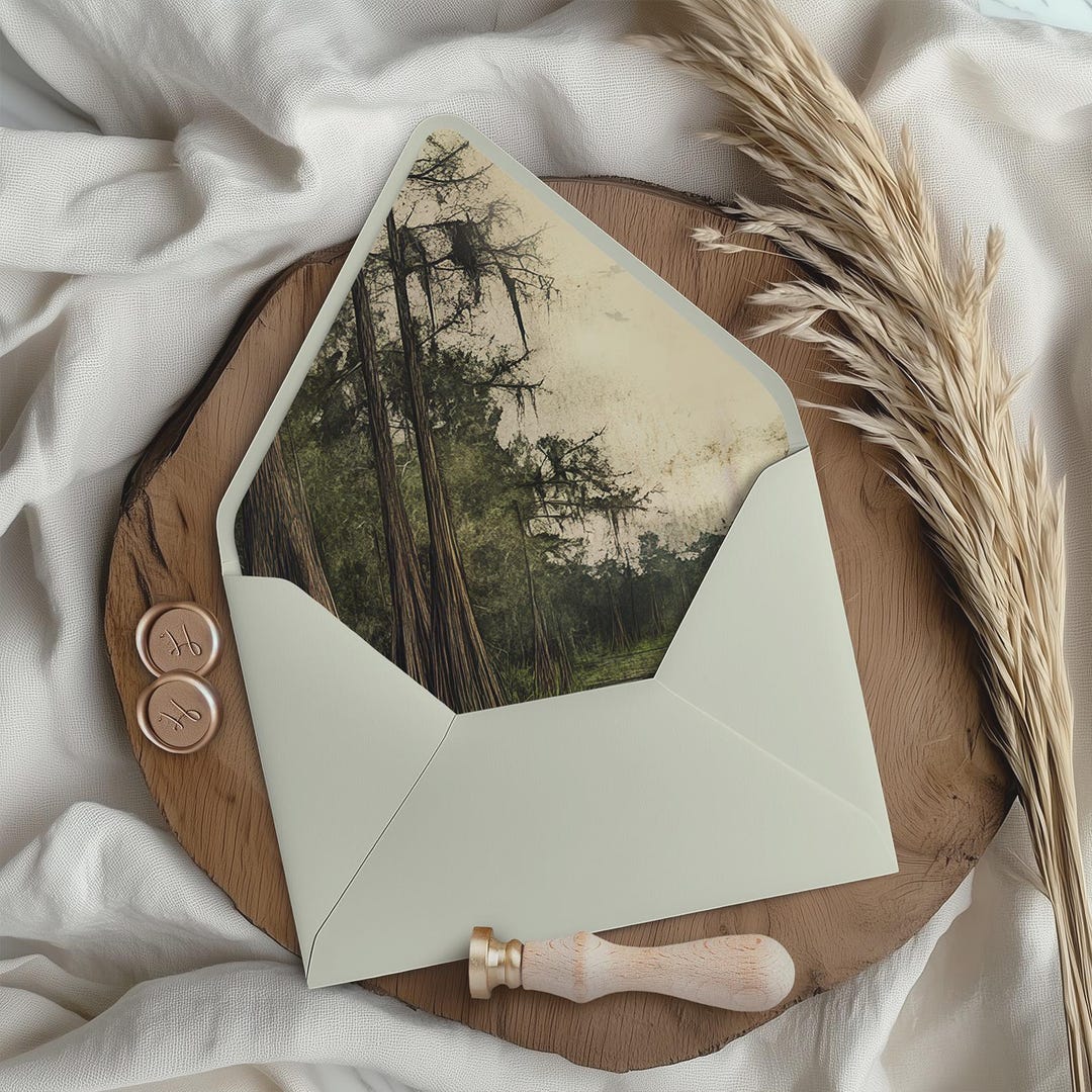 Bayou Wedding Envelope Liners – Printable Template, 12 Sizes for A7 A2 ...