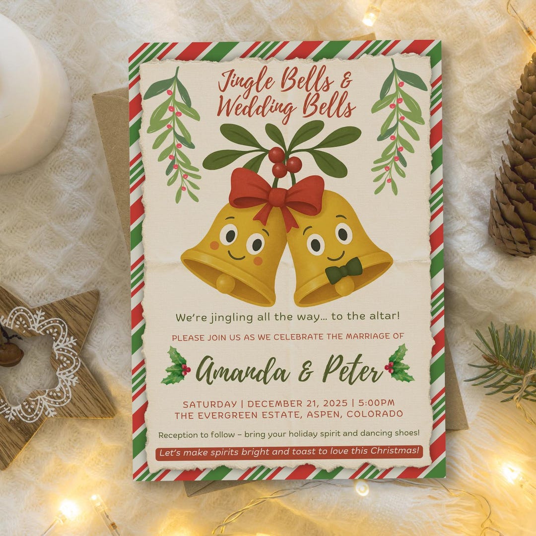 Jingle Bells & Wedding Bells Invite | Funny Christmas Invitation ...