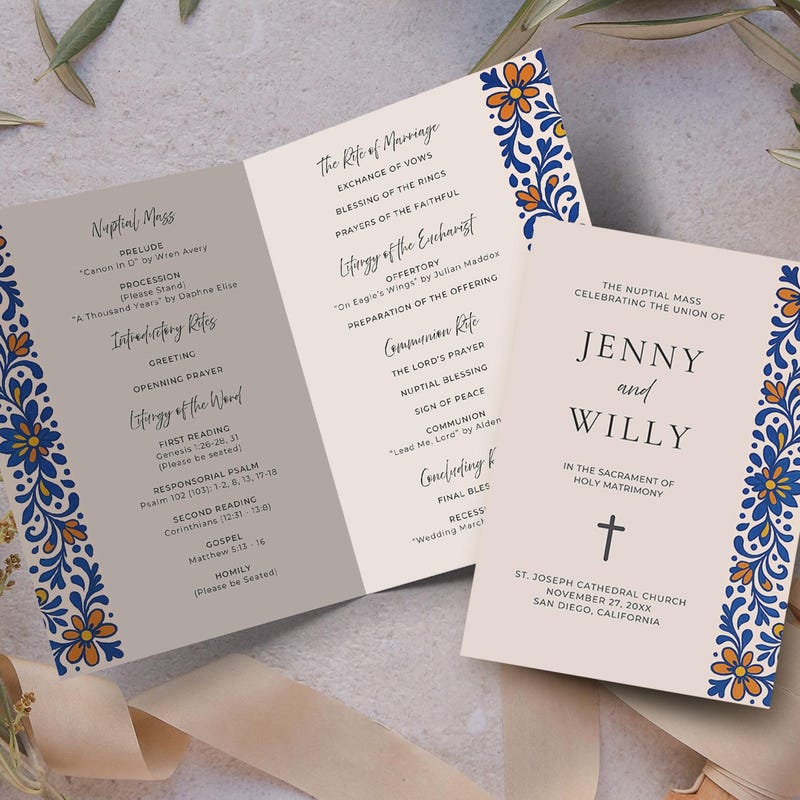 Wedding Program Tiles - Etsy