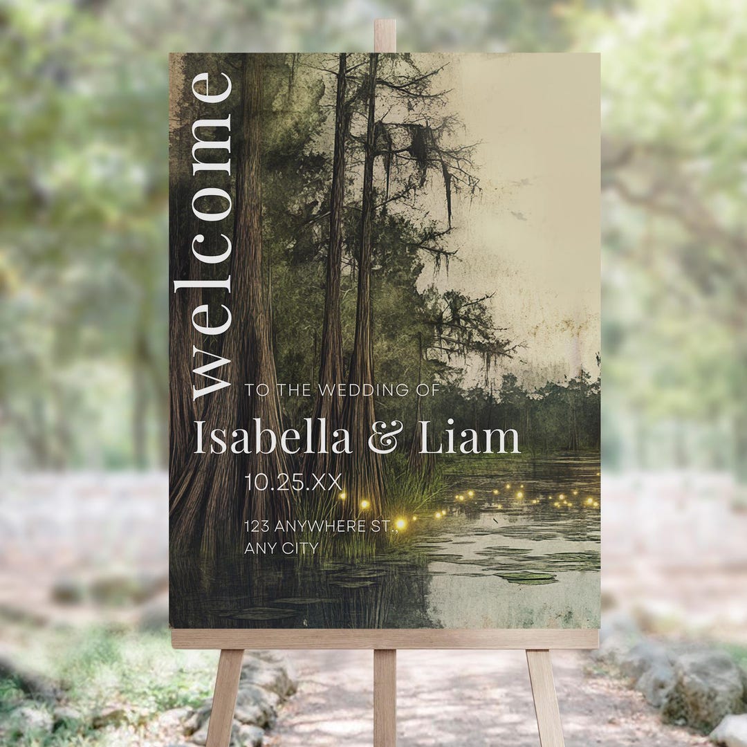 Bayou Wedding Welcome Sign – Rustic Southern Printable Template ...