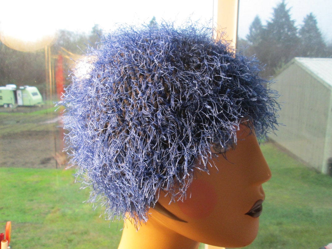 Blue Fuzzy Hat by Suzannesstitches, Adult Fuzzy Hat, Girl's Fuzzy Blue ...
