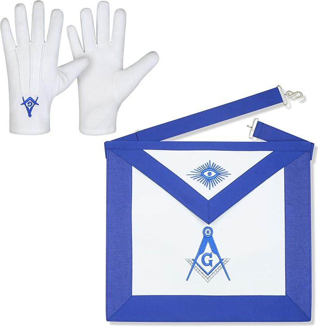 Masonic Blue Lodge Apron With G Square and Compass Embroidery Ribbon ...